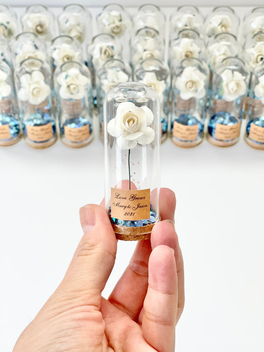 10 pcs Custom Wedding Favors for Guests – Glass Cloche Dome Favors, Be ...