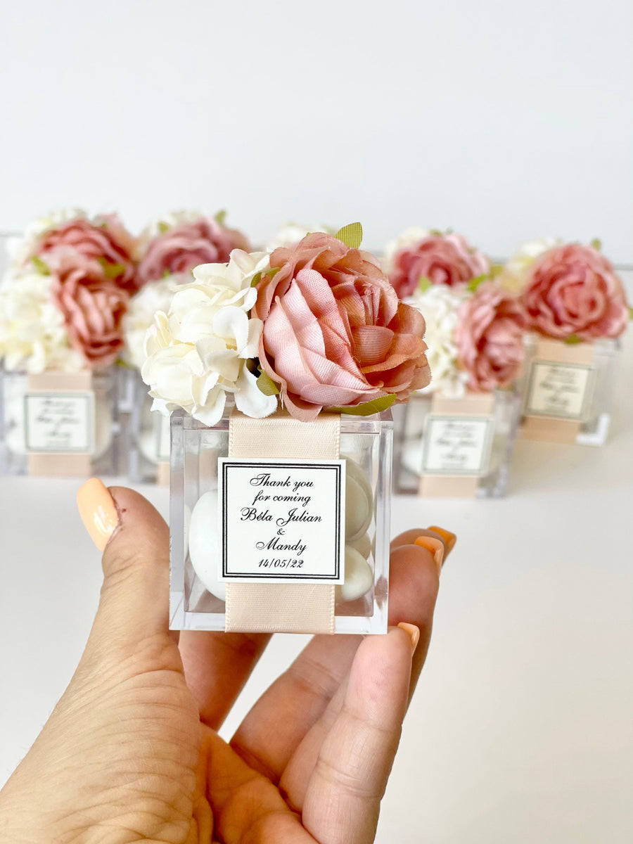 5 pcs Personalized Acrylic Favor Boxes – Custom Guest Gifts for Weddin ...